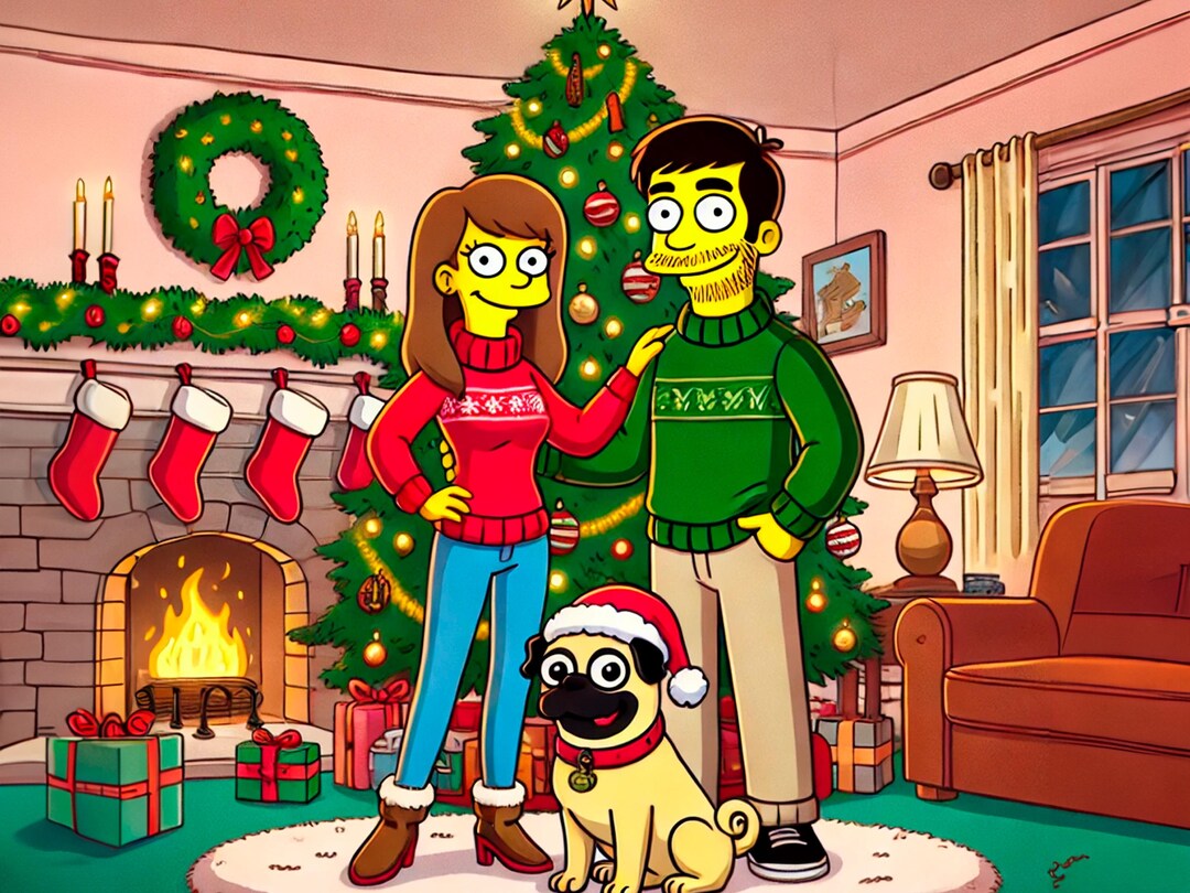 Custom Simpsons-style Digital Portrait Turn Your Photo Into a Simpson ...