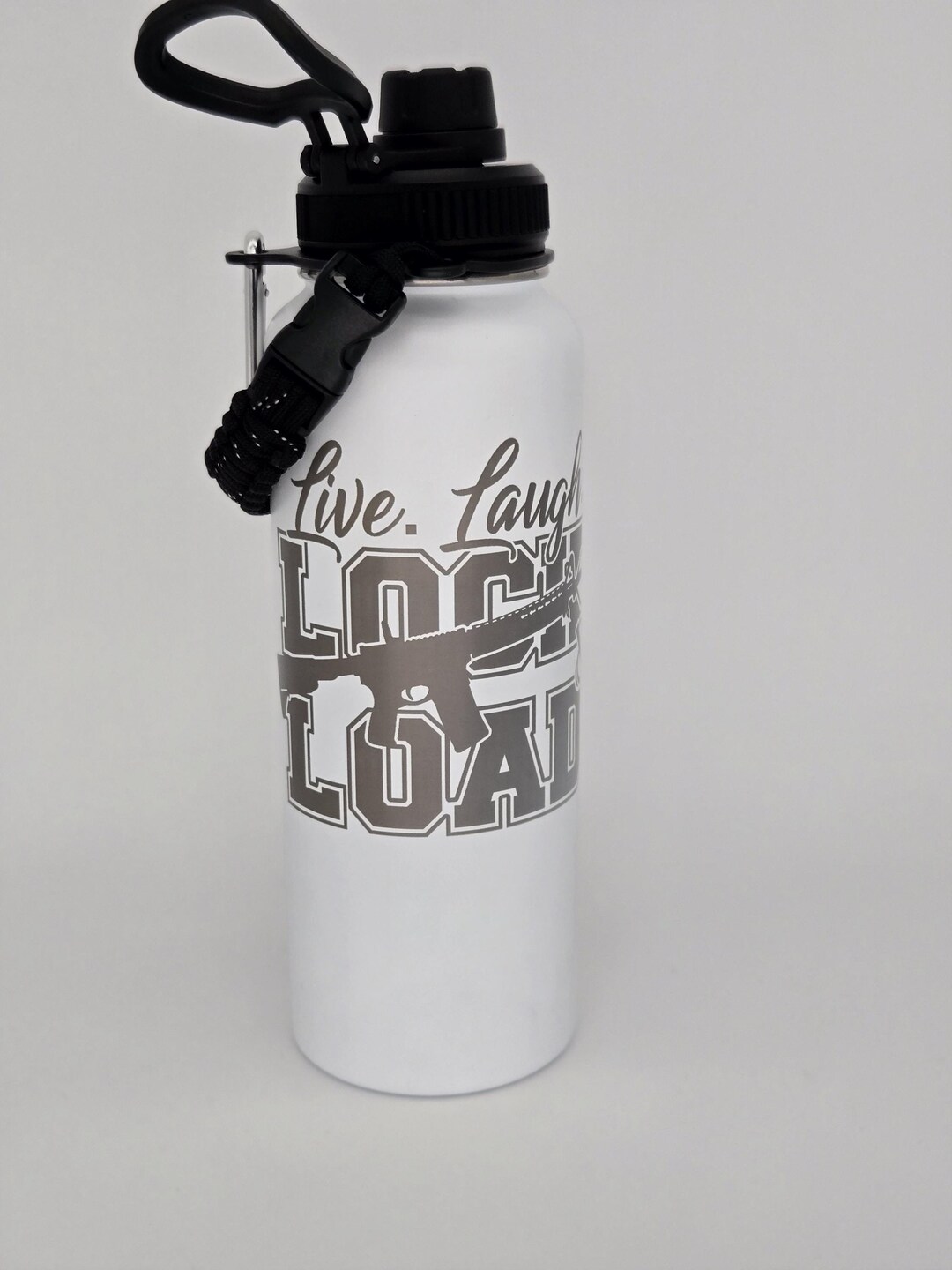 Live Laugh Lock and Load 40 Oz Water Bottle, Gun Bottle, White Water ...