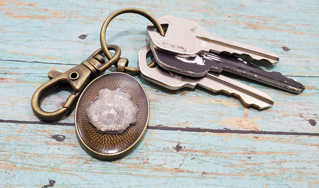 Fired 9mm Bullet Keychain, Bullet Keychain, Resin Pendant, Bronze ...