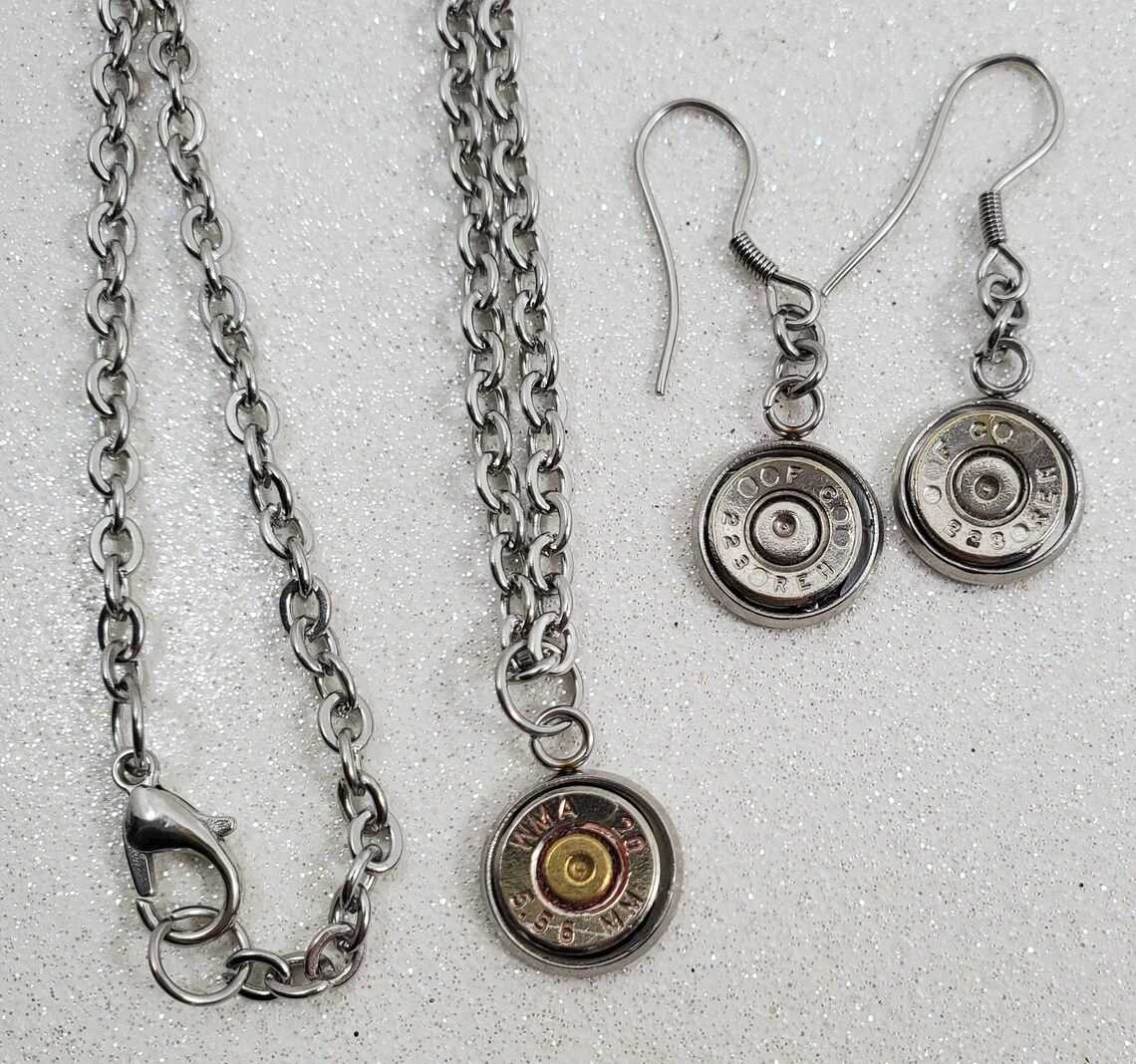 Bullet Jewelry Set, AR-15 Jewelry, Bullet Jewelry, Fired Bullet Jewelry ...