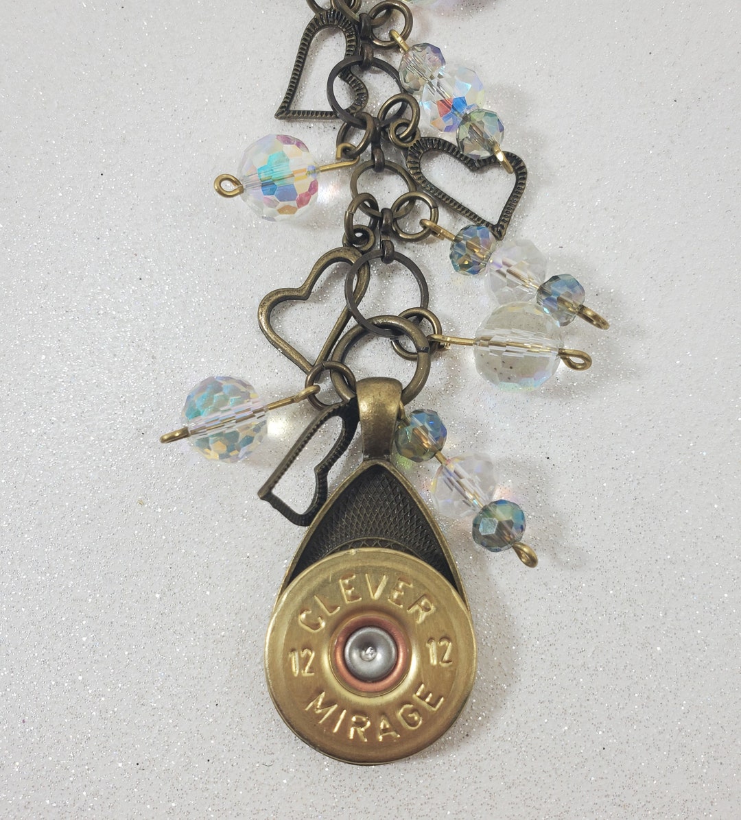 12 Gauge Shotgun Purse Charm, Iridescent Beads Purse Charm, Heart ...