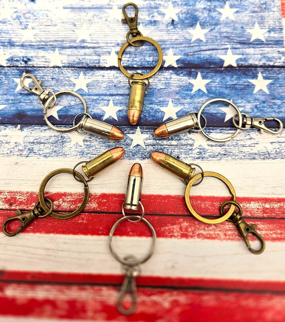 9mm Bullet Keychain, Dummy Round Keychain, Bullet Keychain, Spent Brass ...
