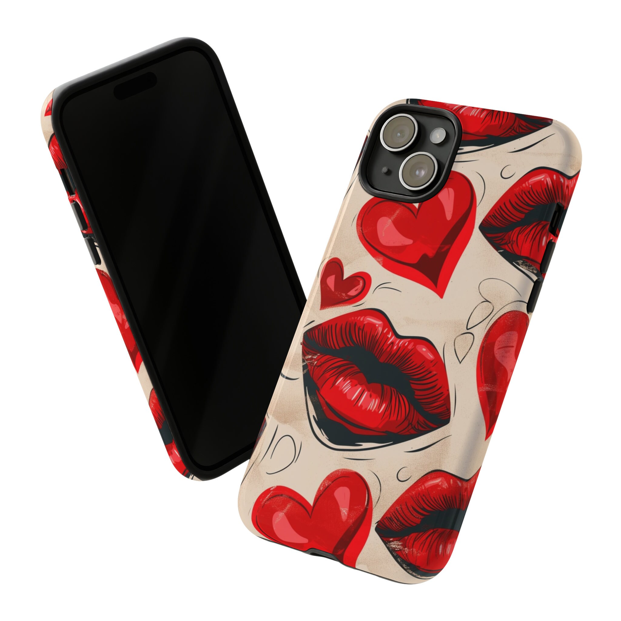 Kisses and Hearts Phone Tough Cases, Kisses Case, Hearts Case, Kisses ...