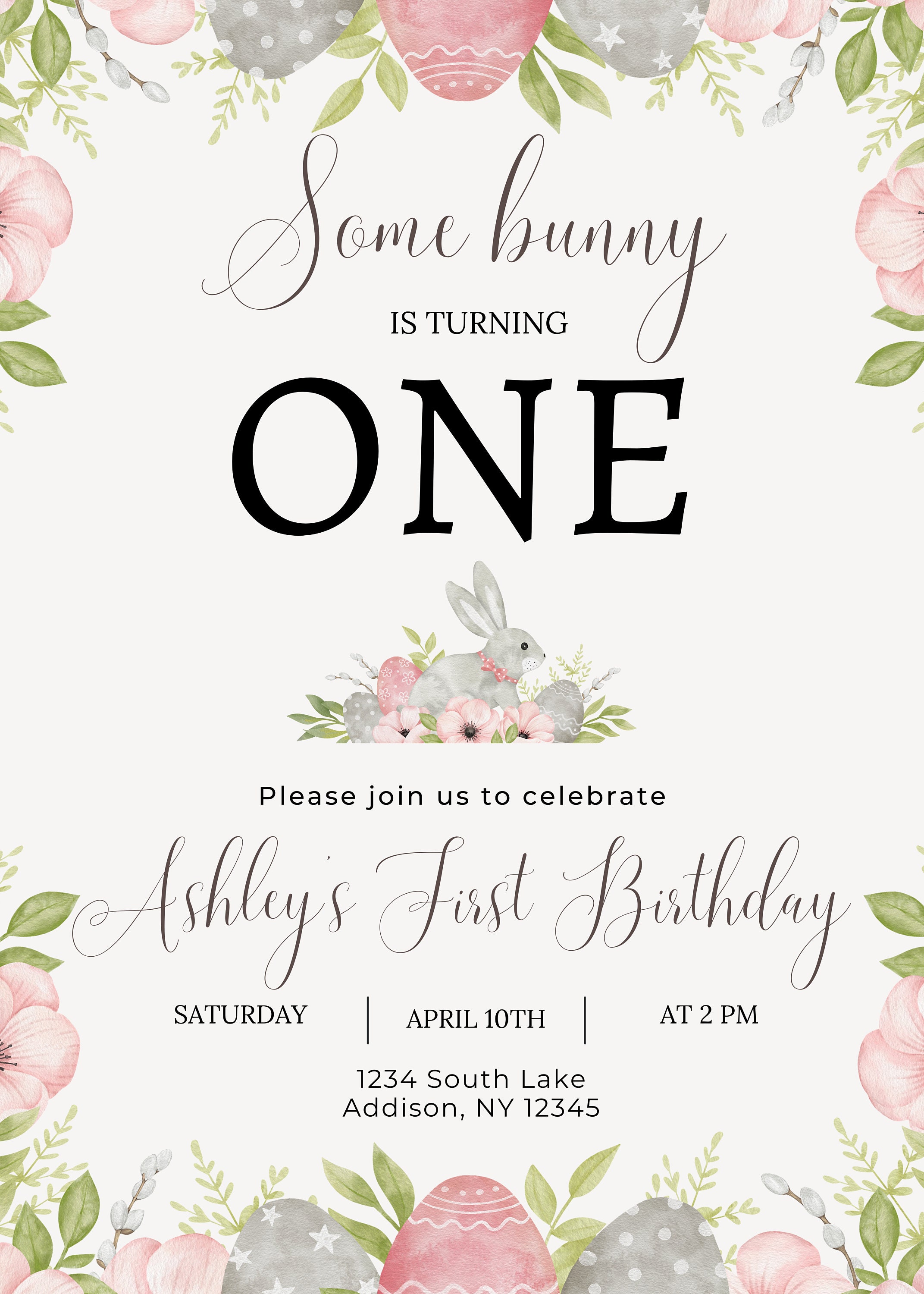 SOMEBUNNY IS TURNING One Birthday, First Birthday, Girl Turning One ...