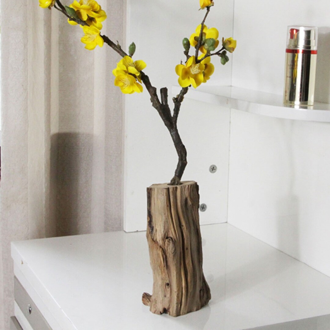 Natural Wood Dried Flower Arrangement Vase plants Not Included - Etsy
