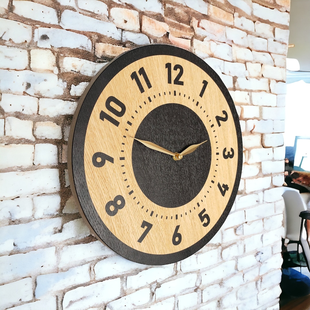 TULSA Wooden Clock OAK Veneer - Etsy