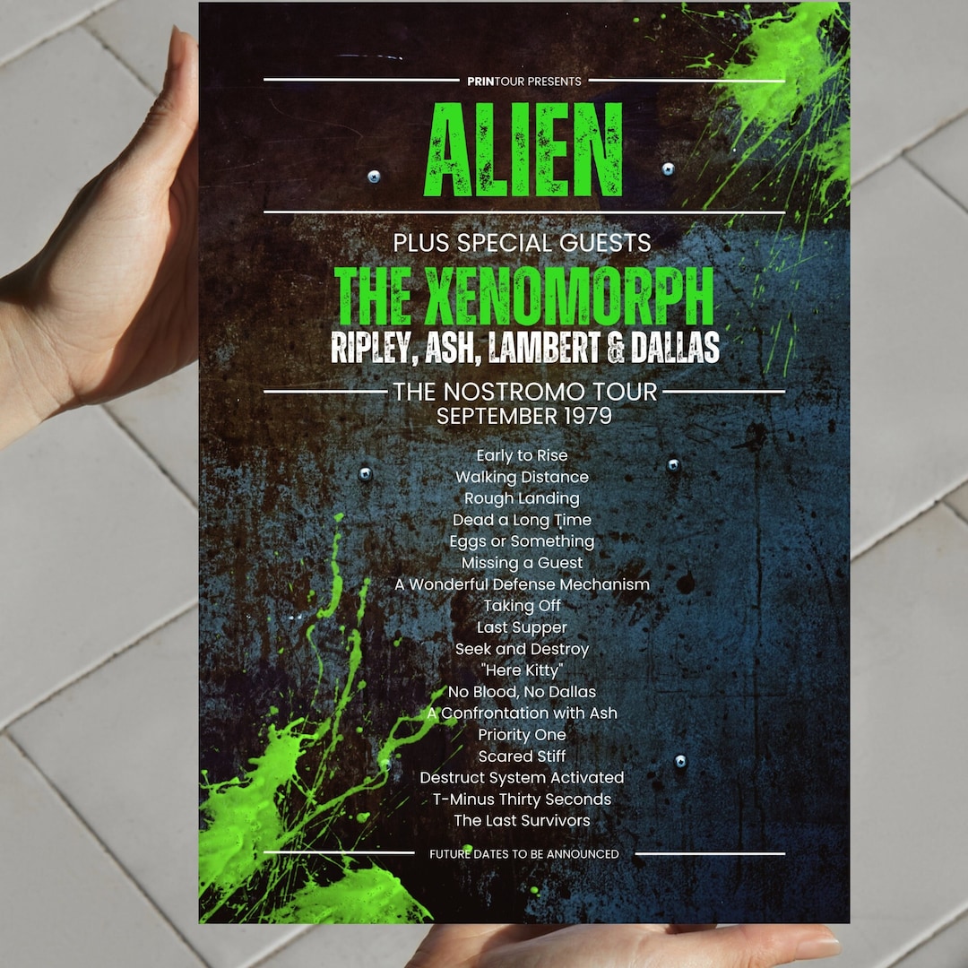 Alien 1979 Premium Band Tour Style Poster Wall Art Prints A4 & A3 ...