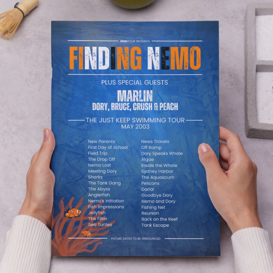 Finding Nemo Premium Band Tour Style Poster Wall Art Prints A4 & A3 ...
