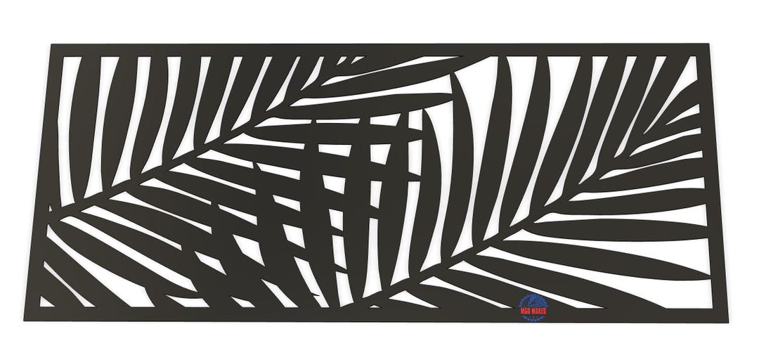 DIY - Custom Palm Leaves Decorative Panel 48"wx21"t DXF/STEP Design ...