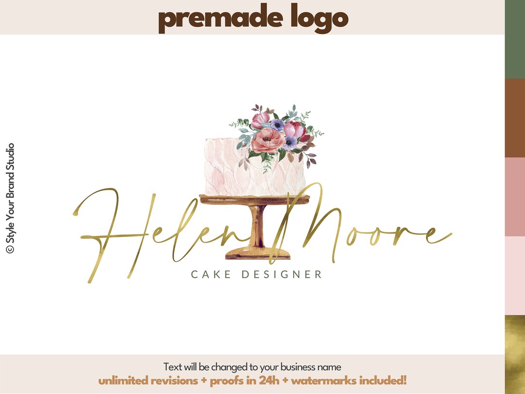 Bakery Logo, Cake Logo, Baker Logo, Cake Stand Logo, Desserts Logo ...