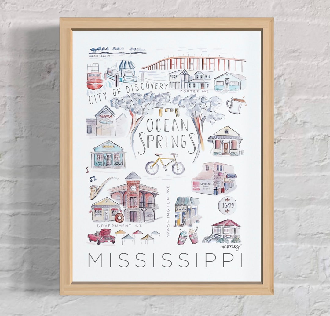 Ocean Springs, Mississippi - Art Print, Wall Decor - Etsy