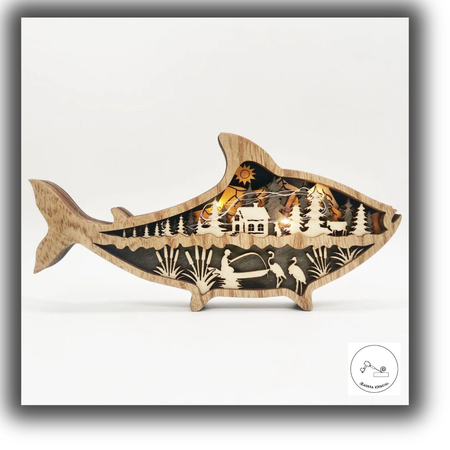3D Fish Shape Wooden Figure. - Etsy