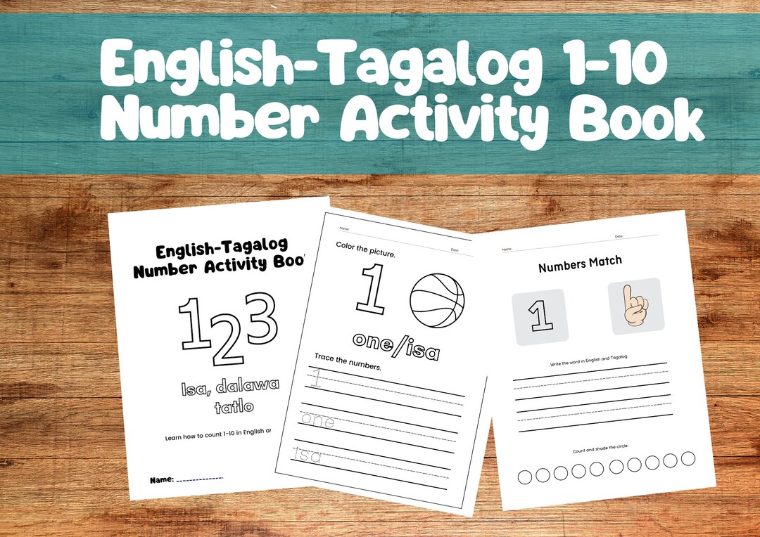 Learn Tagalog 1-10 Number Activity Book Printable English-tagalog Pre-k ...