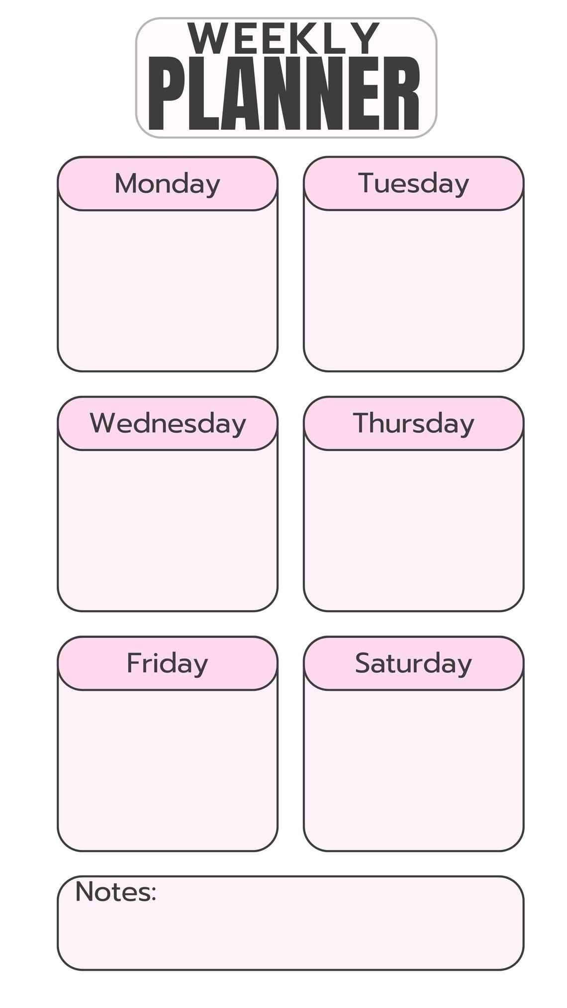 Minimalist Weekly Planner | Aesthetic Printable Weekly Schedule ...