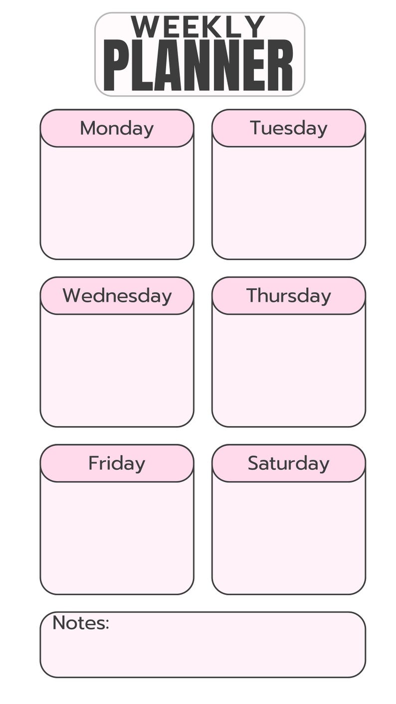 Minimalist Weekly Planner | Aesthetic Printable Weekly Schedule ...