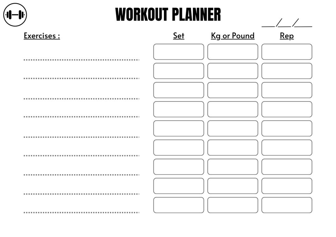 Minimalist Workout Planner | Printable Gym Log | Fitness Tracker ...