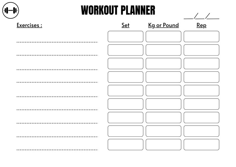 Minimalist Workout Planner | Printable Gym Log | Fitness Tracker ...
