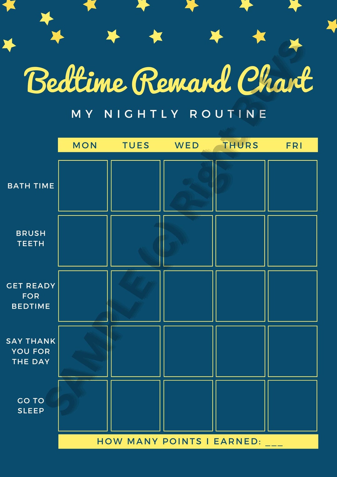Children's Bedtime Routine Planner - Etsy