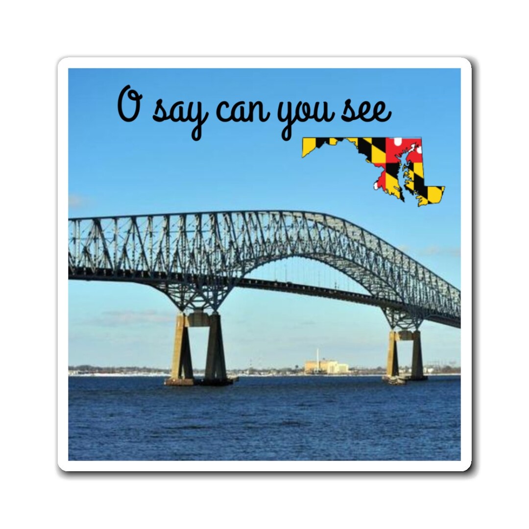 FRANCIS SCOTT KEY Bridge Magnet Gift, Key Bridge Maryland Magnet - Star ...