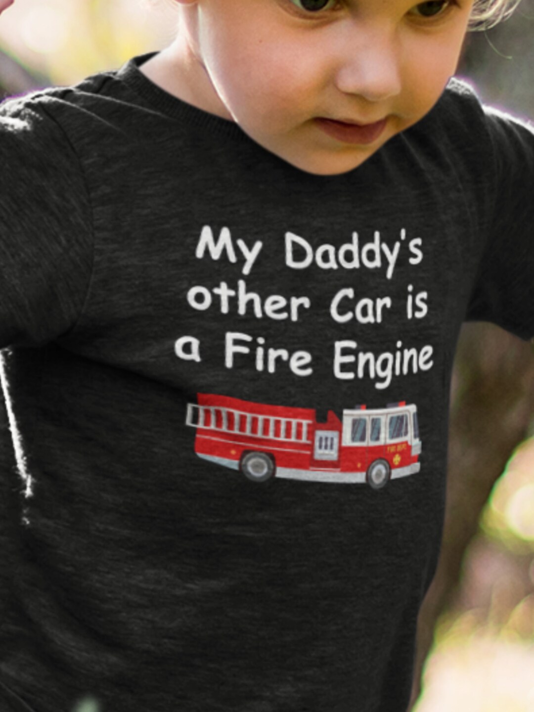 FIREFIGHTER Dad Kid Tshirt Gift, Daddy Drives Fire Engine Toddler Tshirt, Little Dude or Daddys ...