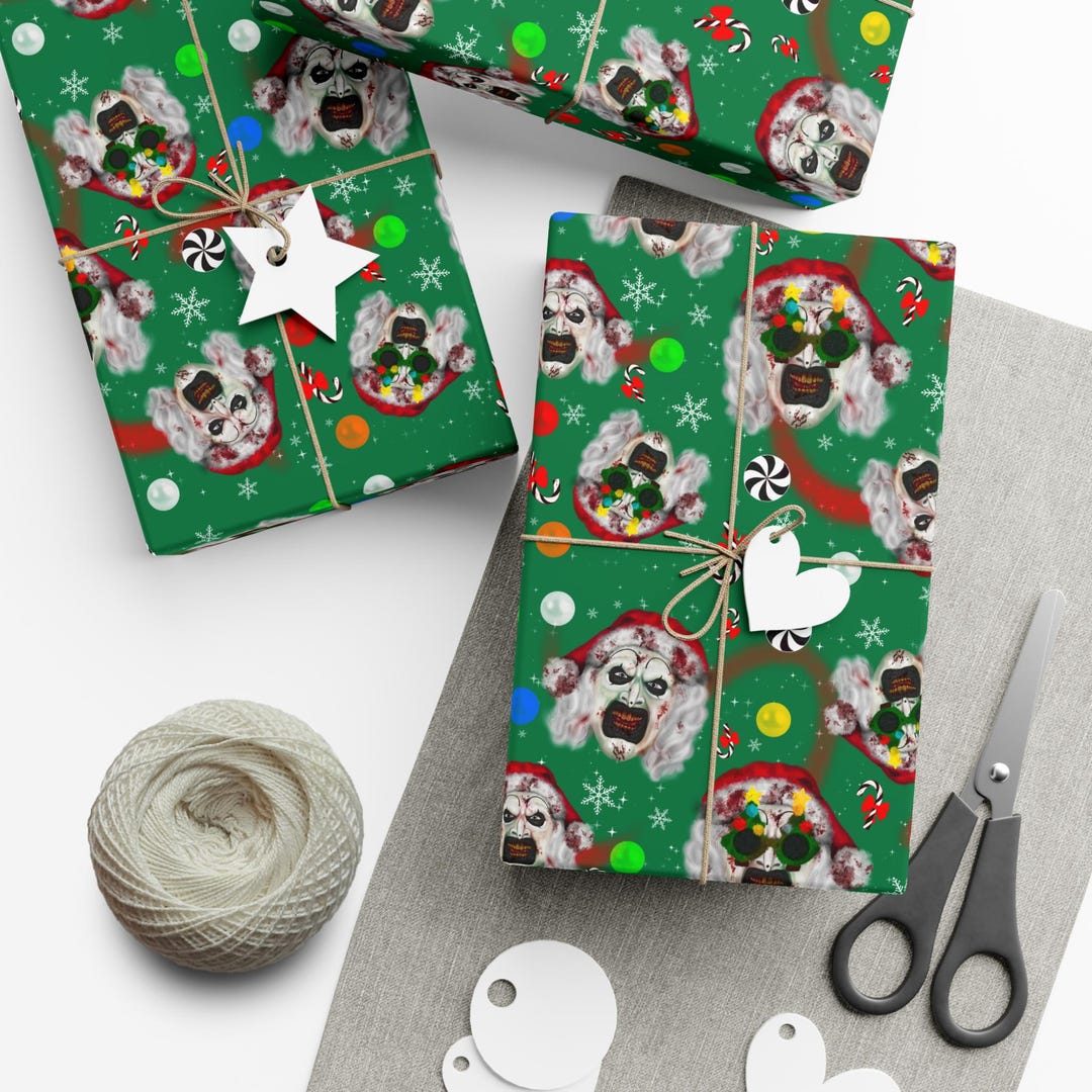NEW Terrifier 3 Art the Clown Gift Wrap Design II Paper GREEN - Etsy