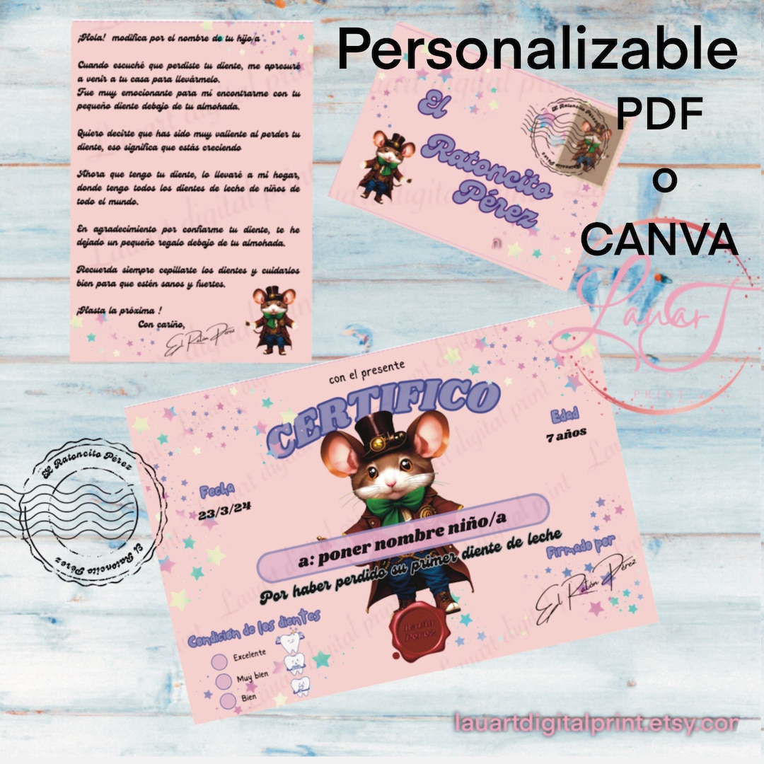 Carta Del Ratón Pérez Personalizada - Carta Encantadora Para El Primer ...