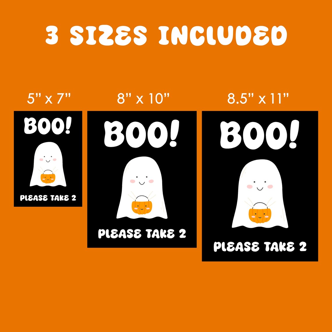 Printable Boo Please Take Two Trick or Treat Sign, Cute Ghost Halloween ...