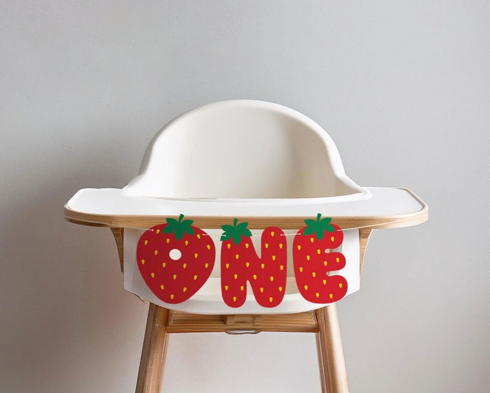Berry First Birthday Highchair Banner FREE Delivery Strawberry ONE ...