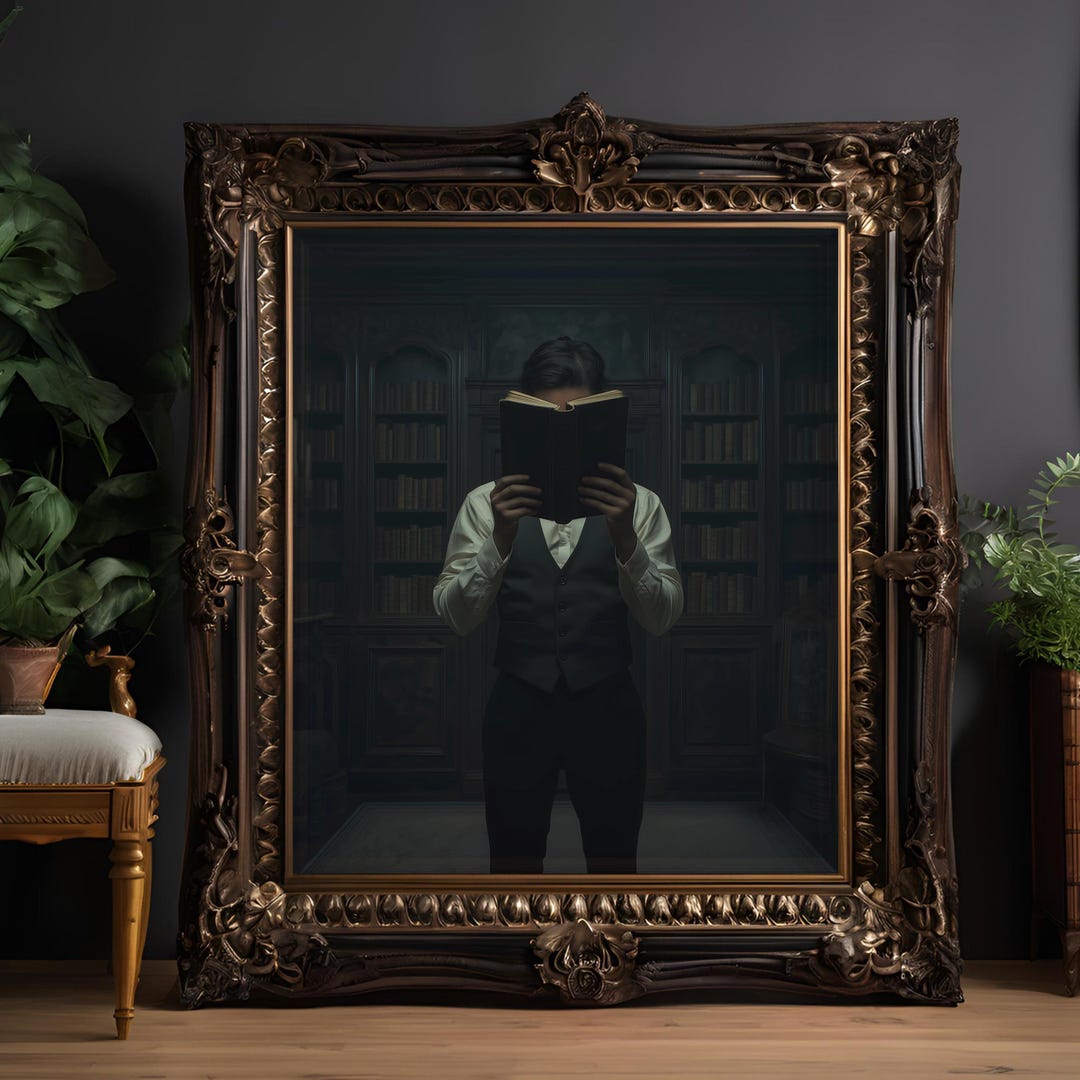Victorian Man Illustration, Spooky Gothic Haunted House Artwork ...