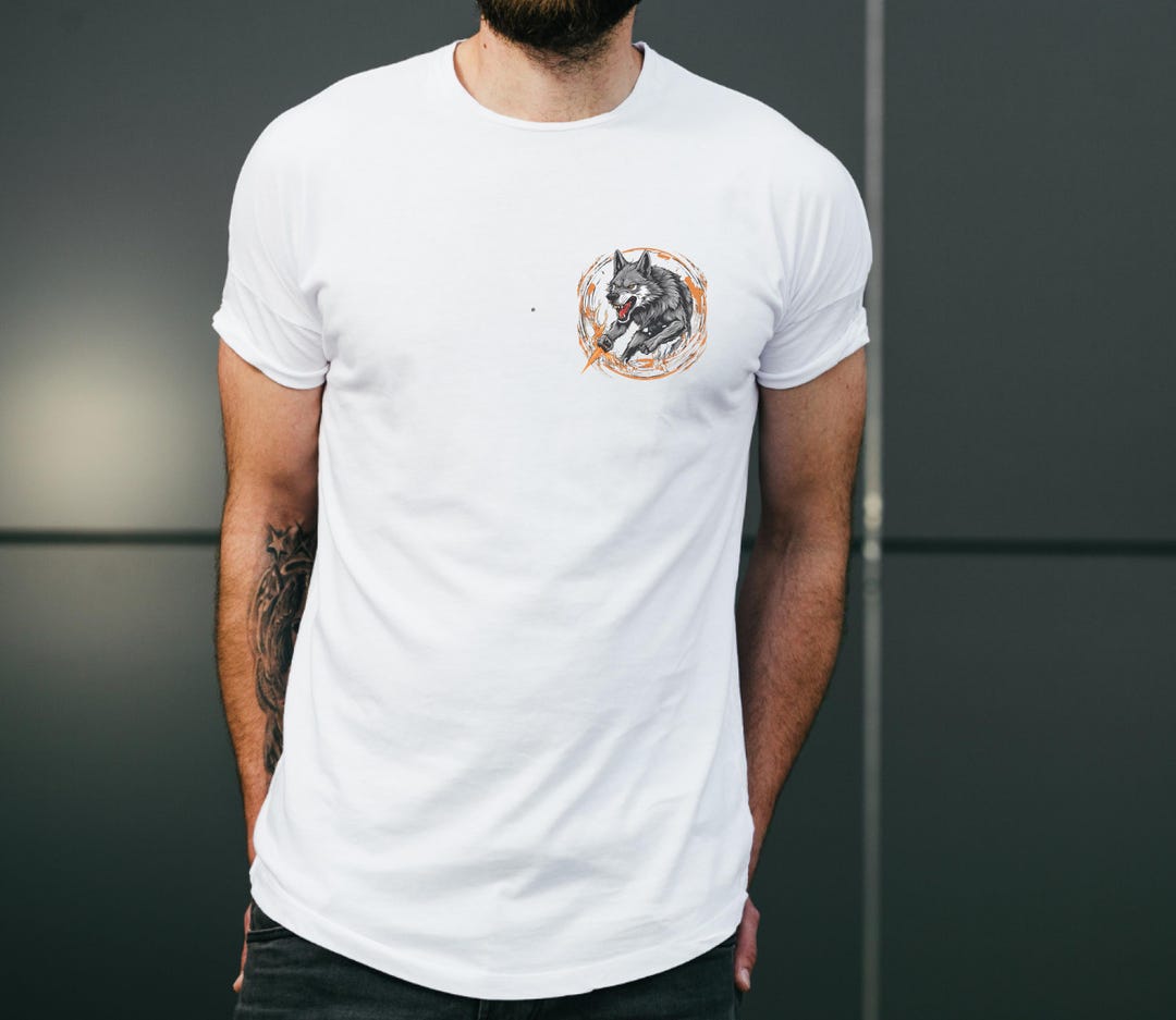 Bloodthirsty Wolf T-shirt, Eye-catching Anime Styled Charging Wolf ...