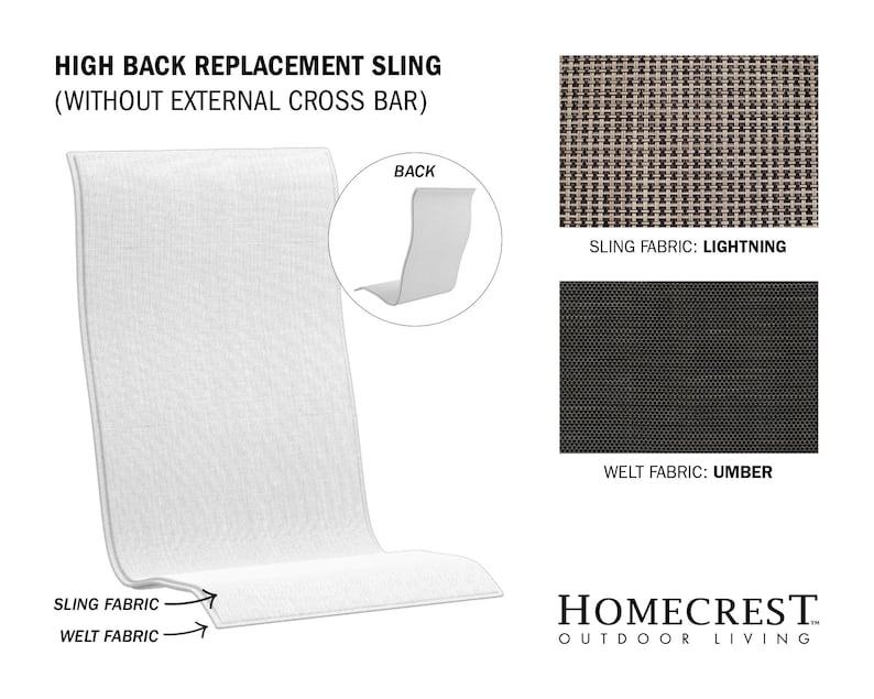 Homecrest High Back Replacement Sling (7390RS) NEW USA MADE (multiple ...