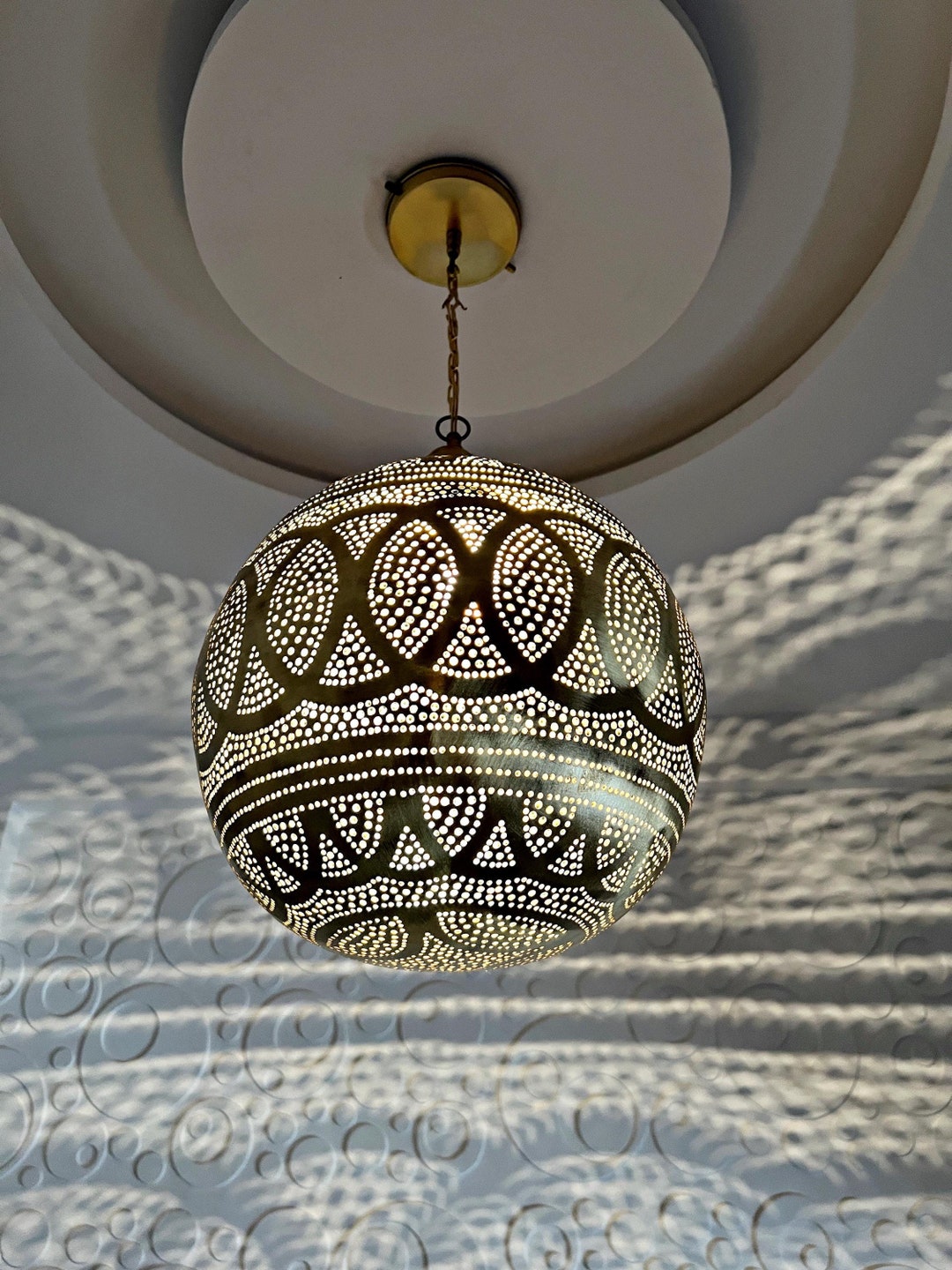 Brass Pendant Light, Brass Pendant Lamp, Simple Light Fixture, Elegant ...