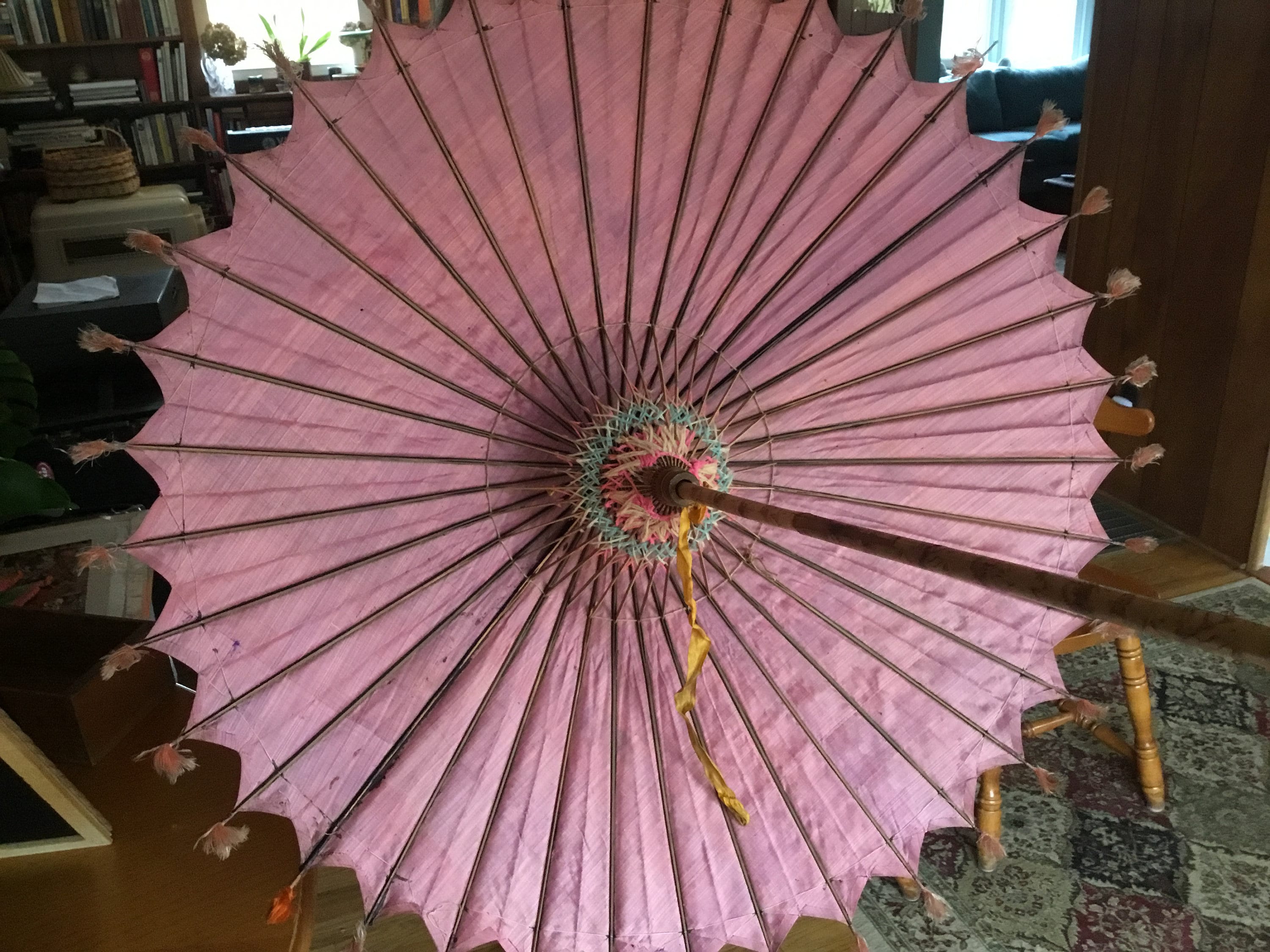 Antique Japanese Parasol, Hand Painted, Pink - Etsy