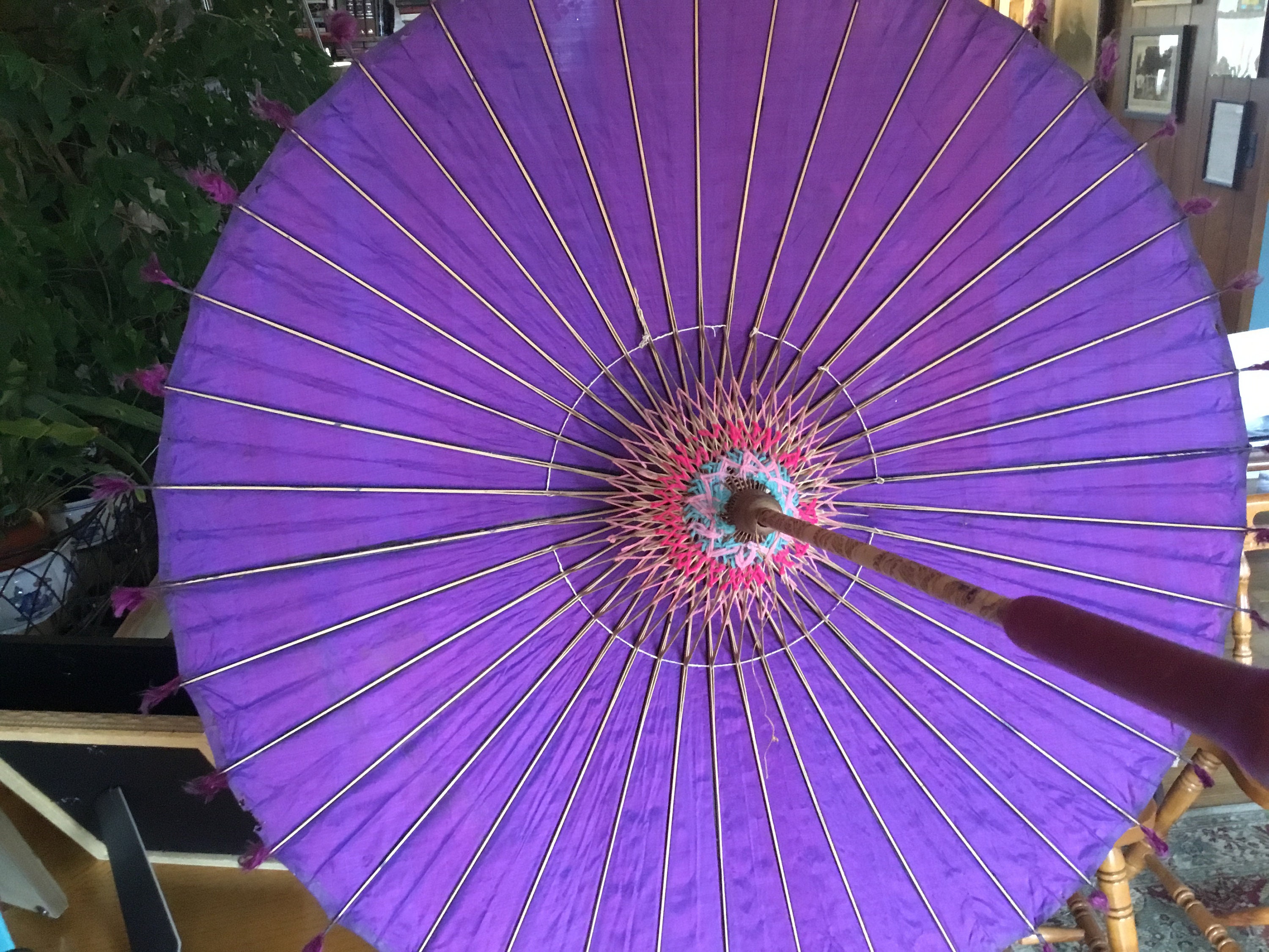 Antique Japanese Parasol, Purple, Hand Painted - Etsy