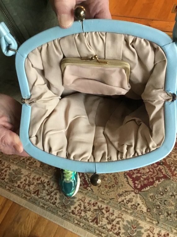 Mid-Century Blue Clasp Purse Vintage - Gem