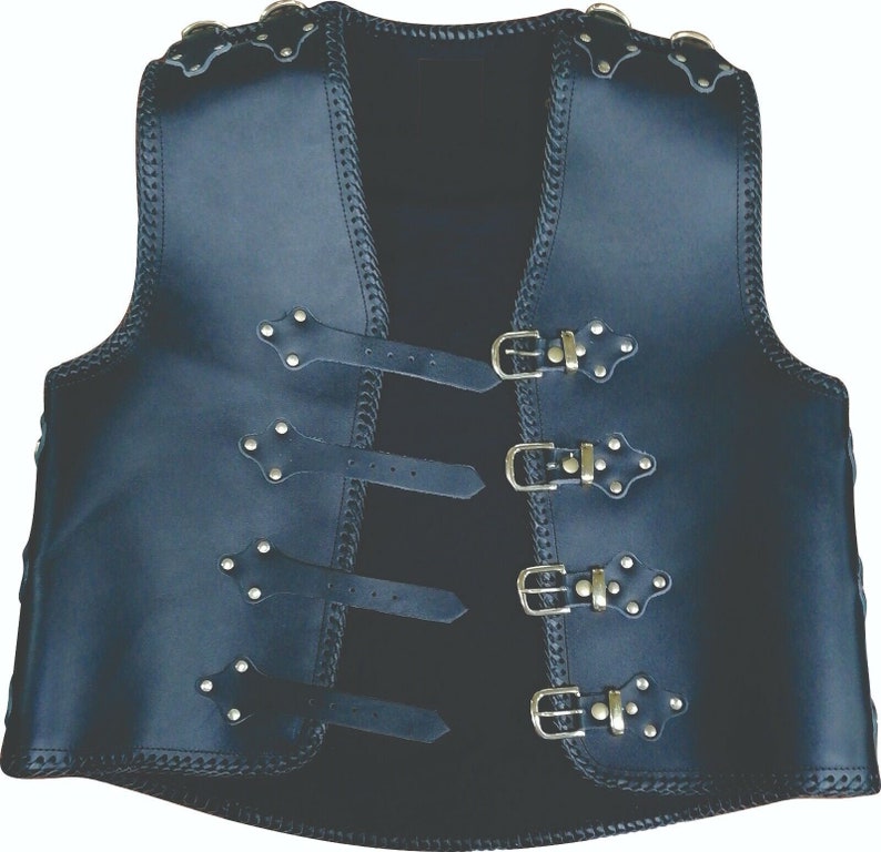 New Men's Thick Leather Vest, Motorcycle Style Biker Club Racer Genuine ...