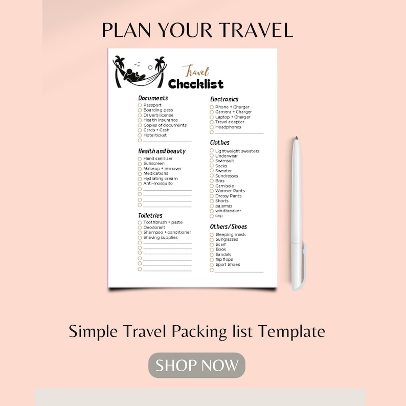 Packing List, All Inclusive Packing List, Editable Packing List, Family ...