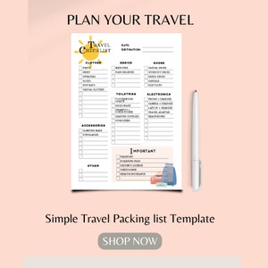 Packing List, Editable Packing List, Family Travel Packing List ...