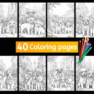 Pups in the City Coloring Pages, 40 Images, Instant Download, Printable ...