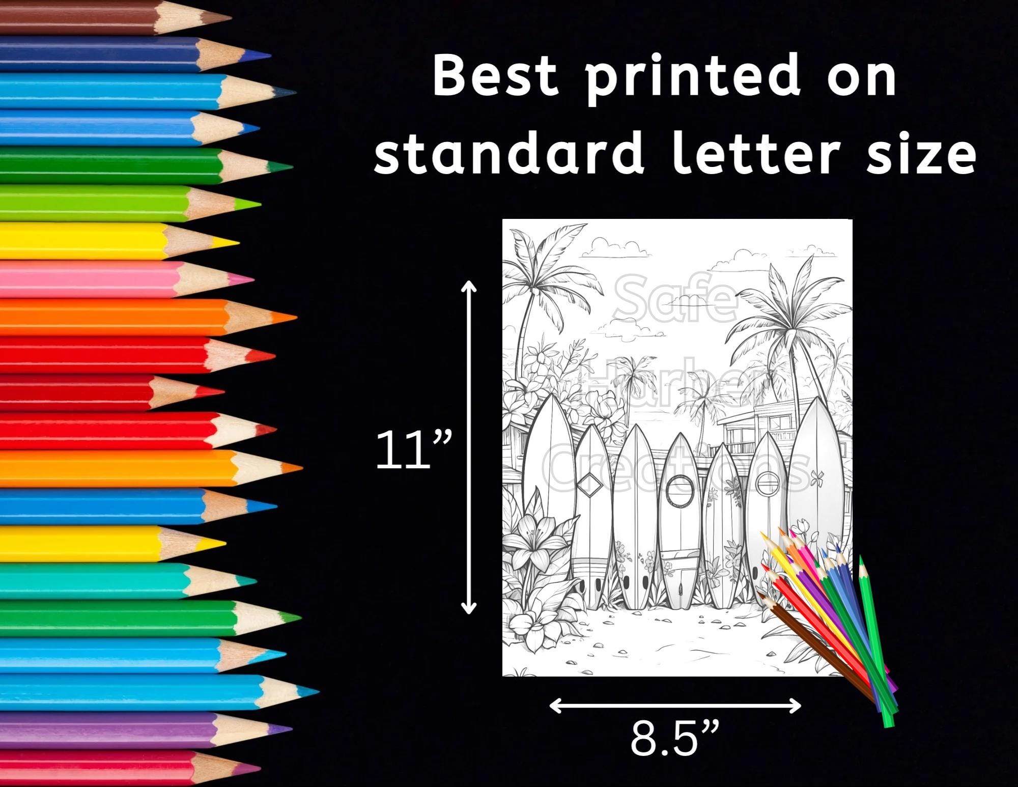 Beach Hut Coloring Pages, 40 Relaxing Beach Huts, Instant Download ...