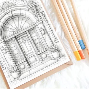 Vintage Shopfront Coloring Pages, 25 Images, Instant Download ...