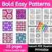 Bold Easy Pattern Coloring Pages, 20 Different Pages, 120 Patterns ...