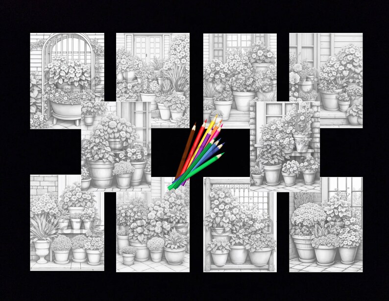 Potted Plants Coloring Pages, 20 Pages, Instant Download, Printable ...