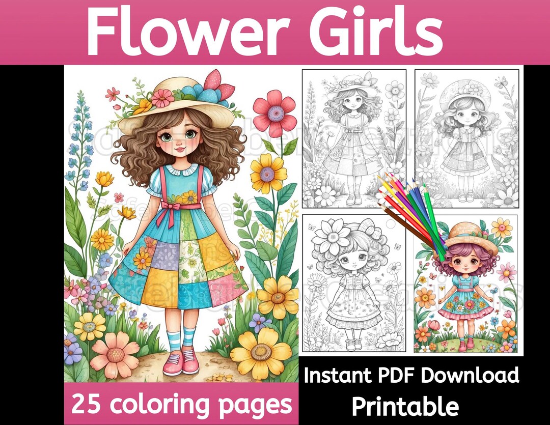 Flower Girls Coloring Pages, 25 Cute Flower Girls, Download, Print and ...