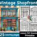 Vintage Shopfront Coloring Pages, 25 Images, Instant Download ...