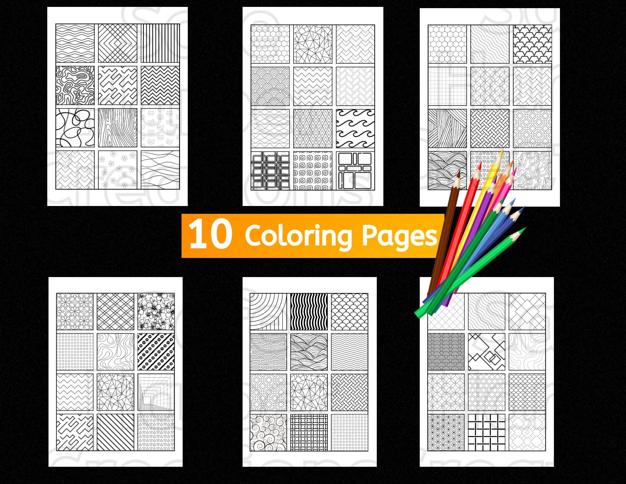 Doodle Zentangle Mini’s, 10 Coloring Pages, Instant Download, Printable ...