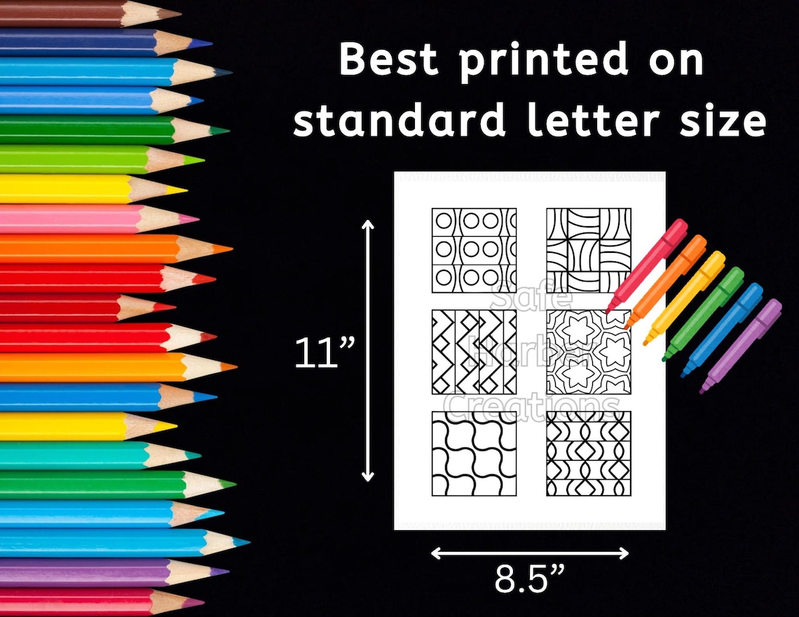 Bold Easy Pattern Coloring Pages, 20 Different Pages, 120 Patterns ...