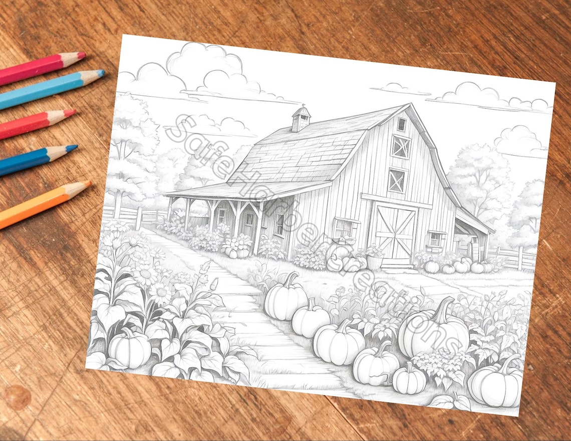 Fall Garden Coloring Pages, Printable, Fall Coloring, Pumpkin Coloring ...