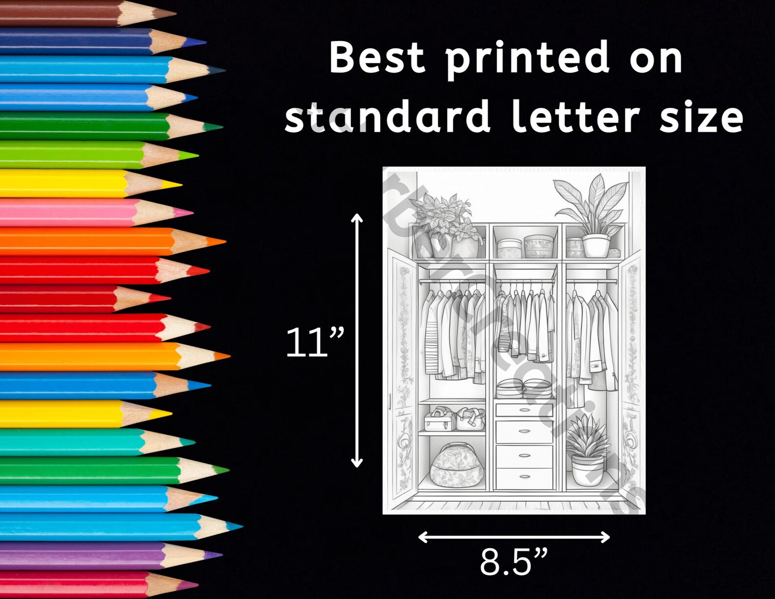 Closet Space Coloring Pages, 40 Pages, Instant Download, Printable ...