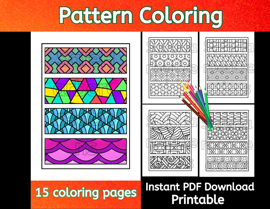 Pattern Coloring Pages, Instant Download, Printable, Stress Relief ...